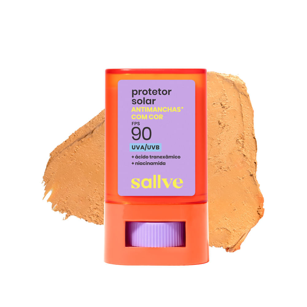 Protetor Solar Facial Sallve FPS 90 Antimanchas Cor 4 15g Bastão ...