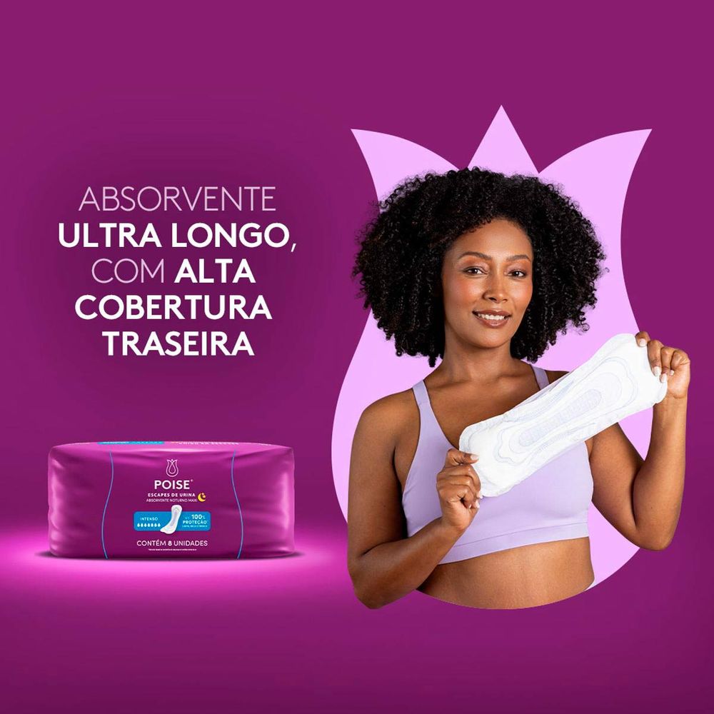 Absorvente para Escapes de Urina Poise Noturno Max 8 Unidades ...