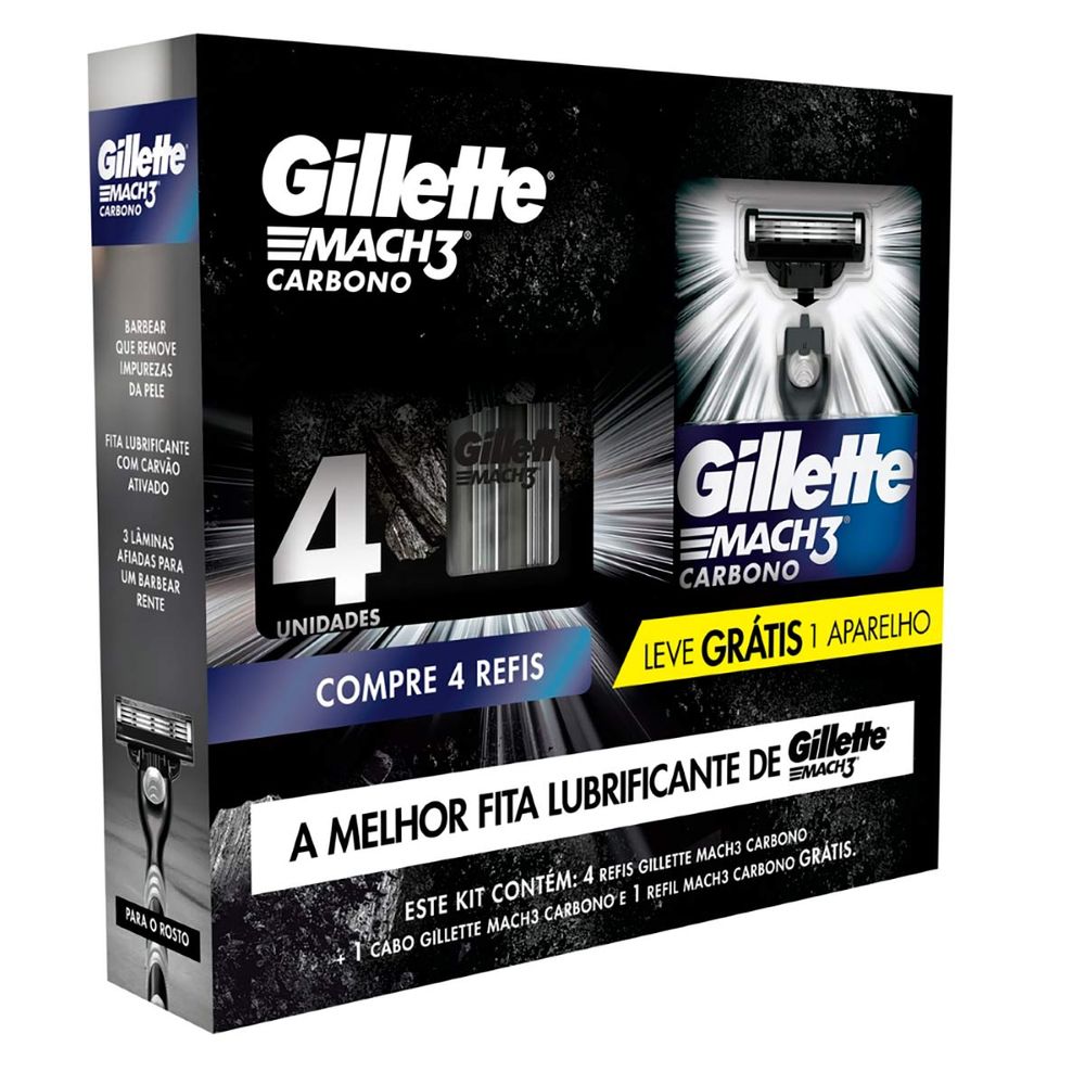 Kit Mach3 Carbono 4 Cargas + Grátis Aparelho - Drogaria Sao Paulo
