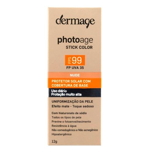 Protetor Solar Facial Dermage FPS 99 Photoage Color Cor Nude 12g Stick ...