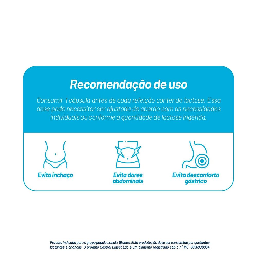 Enzima Lactase Gastrol Digest 10.000U.FCC Baunilha 8 cápsulas ...