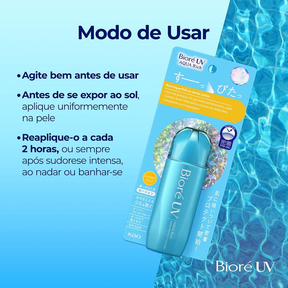 Protetor Solar Facial Bioré FPS 50+ UV Aqua Rich 70ml Loção - Drogaria ...