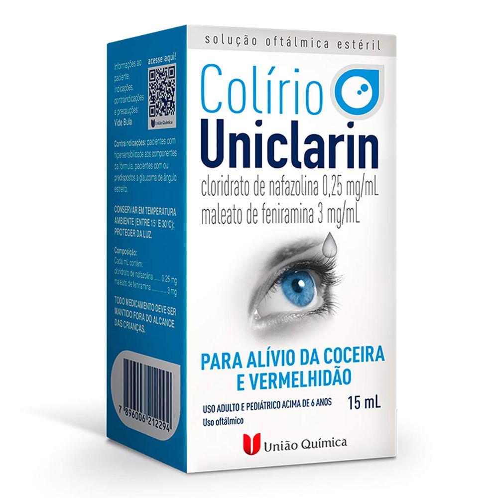 Colírio Uniclarin 0,25mg/ml União Química 15ml Solução Oftálmica ...