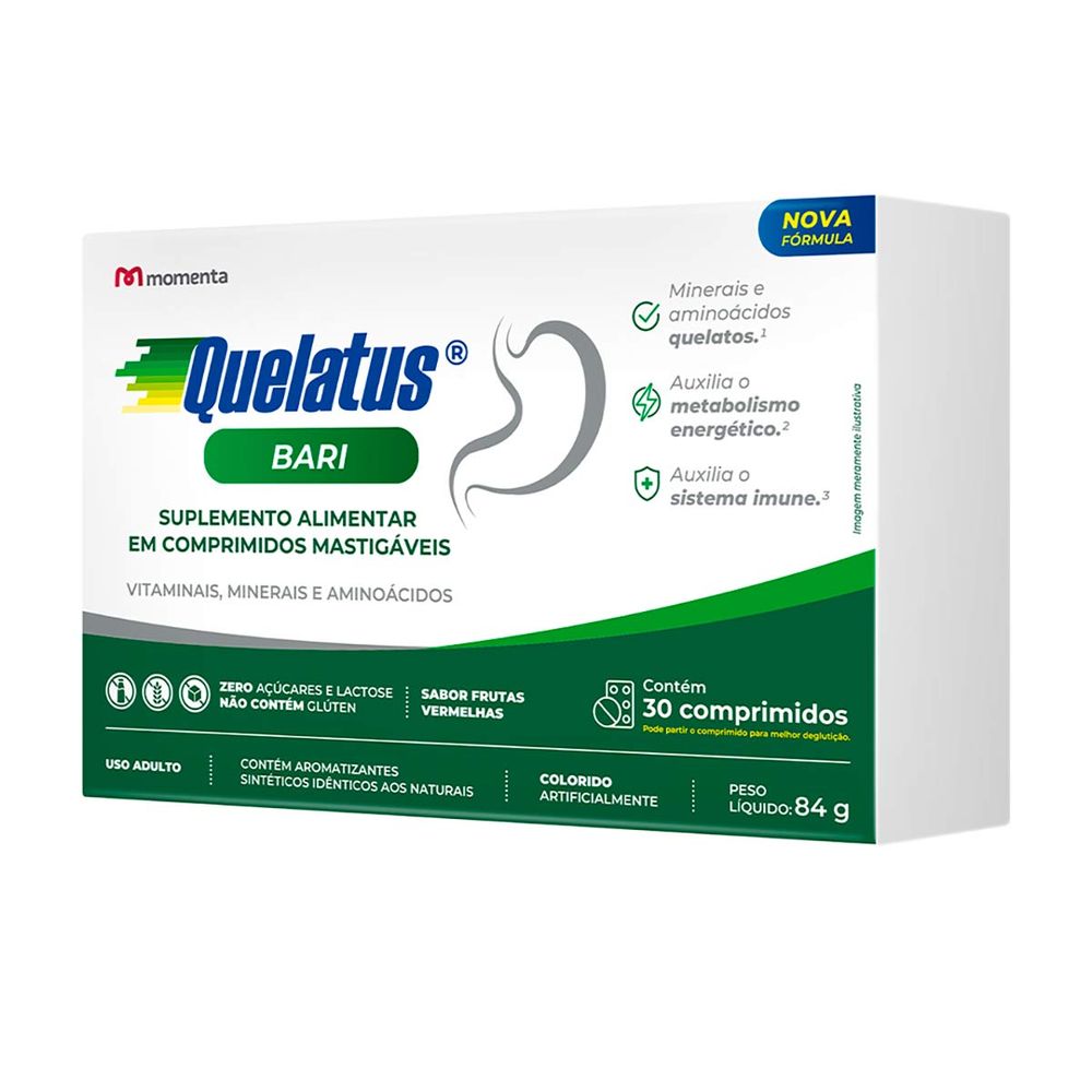 Suplemento Alimentar Quelatus Bari Momenta 30 Comprimidos - Drogaria ...