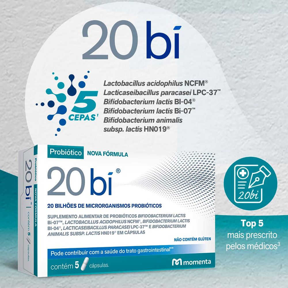 Probiótico 20 Bi Eurofarma 5 Cápsulas - Drogaria Sao Paulo