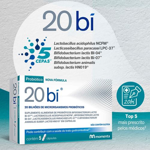 Probiótico 20 Bi Eurofarma 5 Cápsulas - Drogaria Sao Paulo