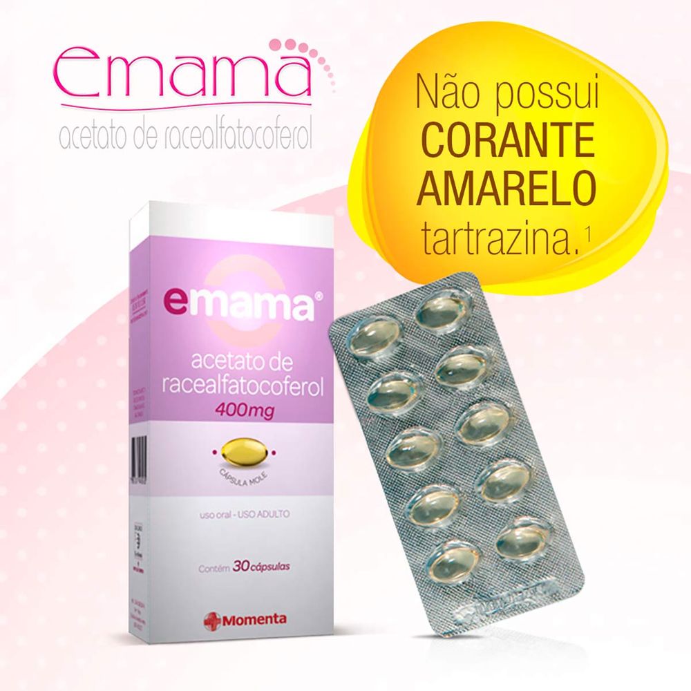 Vitamina E Emama 400mg Momenta 30 Cápsulas - Drogaria Sao Paulo