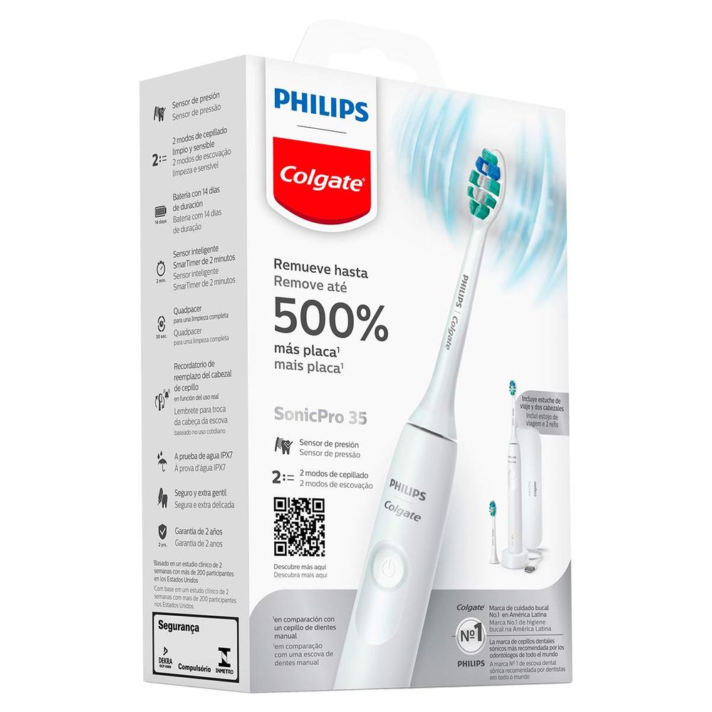 Escova de Dente Elétrica Colgate + Philips Sonicpro 35 1 Unidade ...