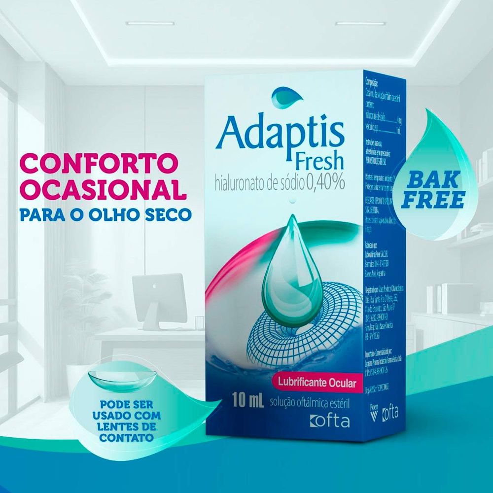 Colírio Lubrificante Adaptis Fresh 0,40% 10ml - Drogaria Sao Paulo