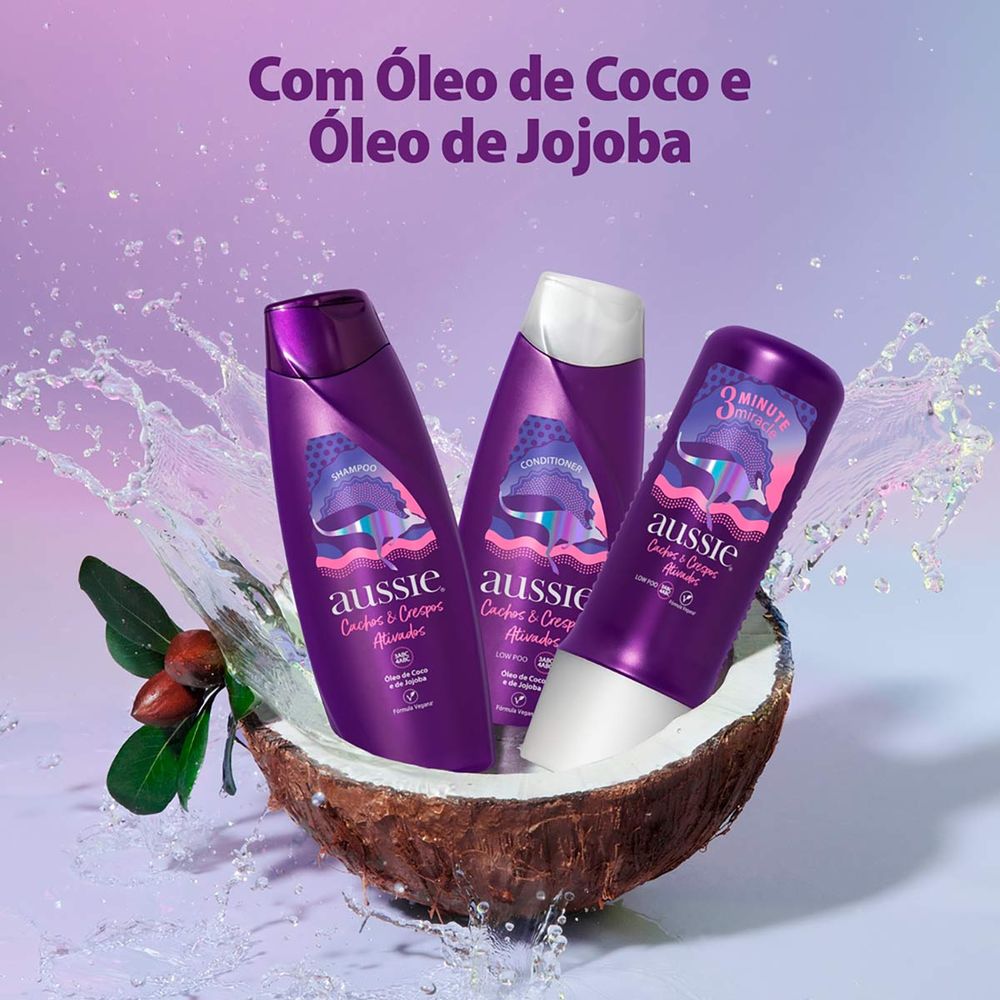 Condicionador Aussie Cachos e Crespos Ativados Hidratação e Definição ...