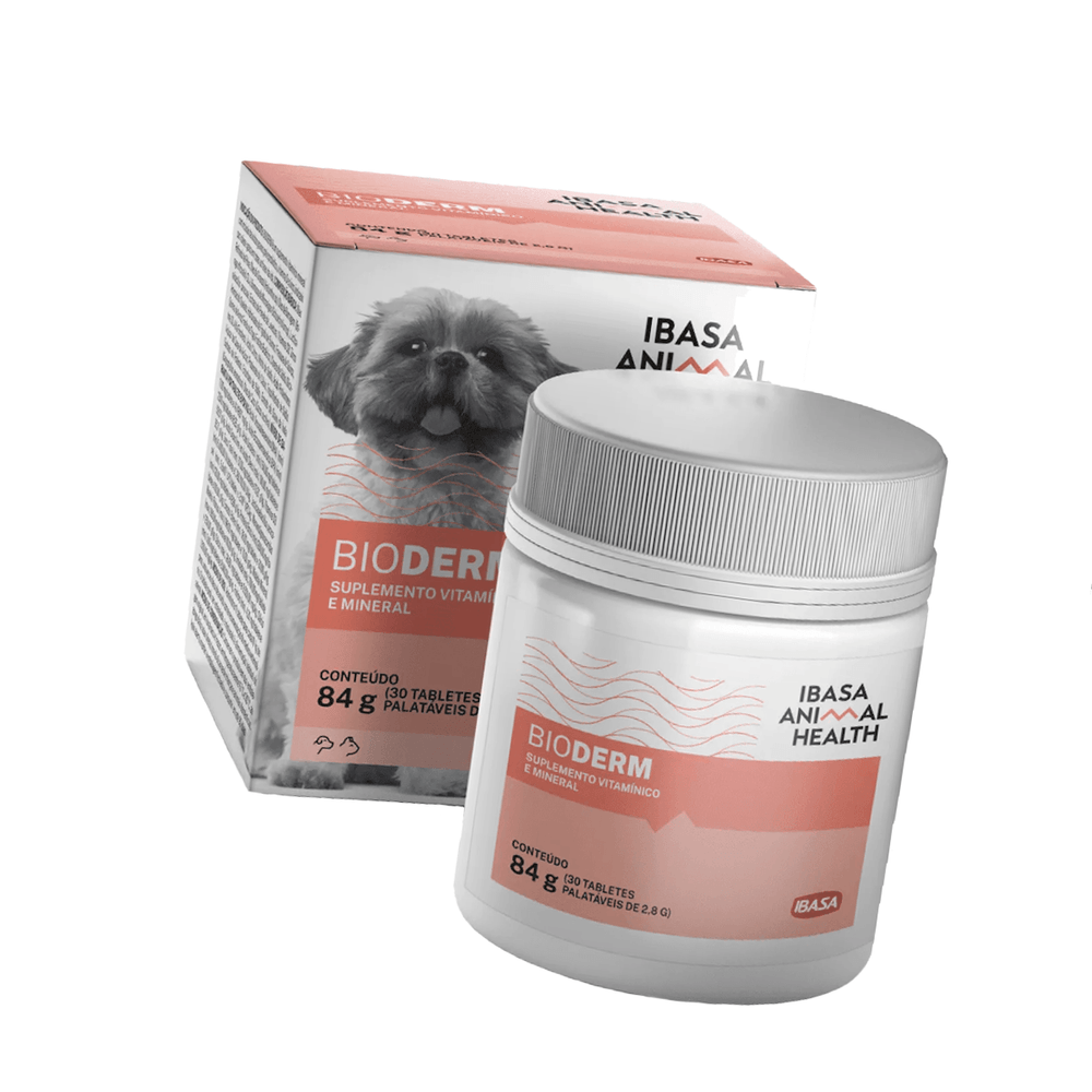 BIODERM 84G 30 TABLETES PALATÁVEIS DE 2,8G SUPLEMENTO PARA CÃES E GATOS ...