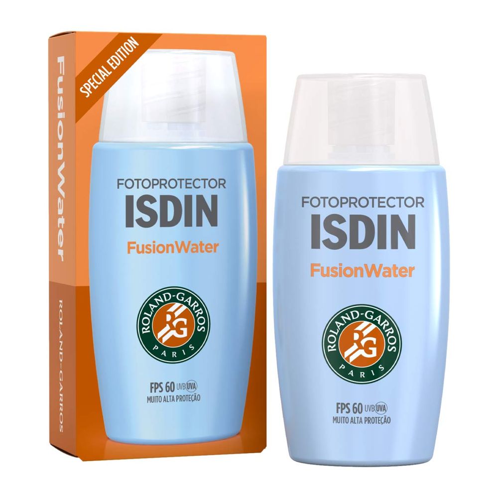 Protetor Solar Facial ISDIN FPS 60 Fusion Water 5 Stars Roland-Garros Paris 50ml - Drogaria Sao ...