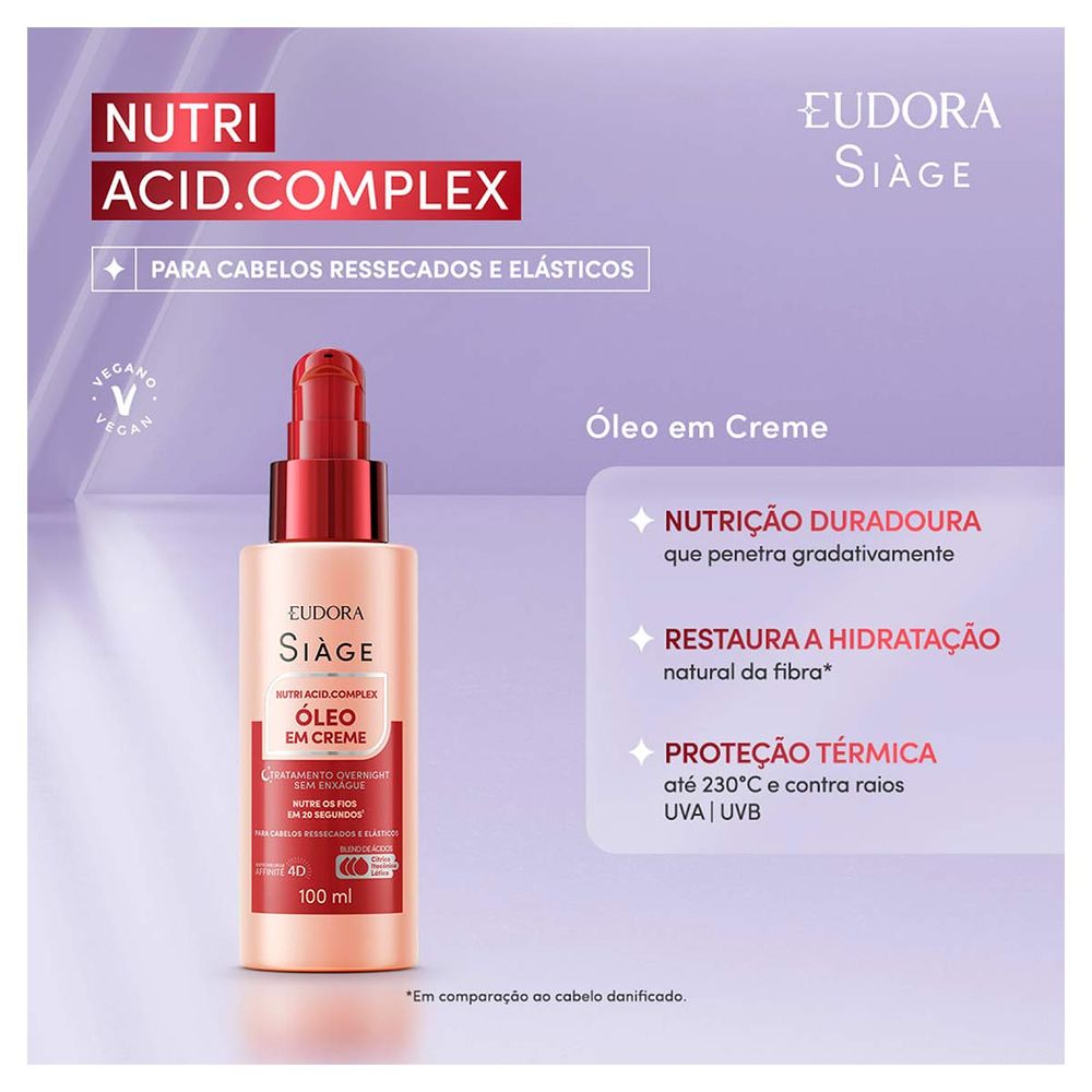 Óleo em Creme Eudora Siàge Nutri Acid.Complex 100ml - Drogaria Sao Paulo
