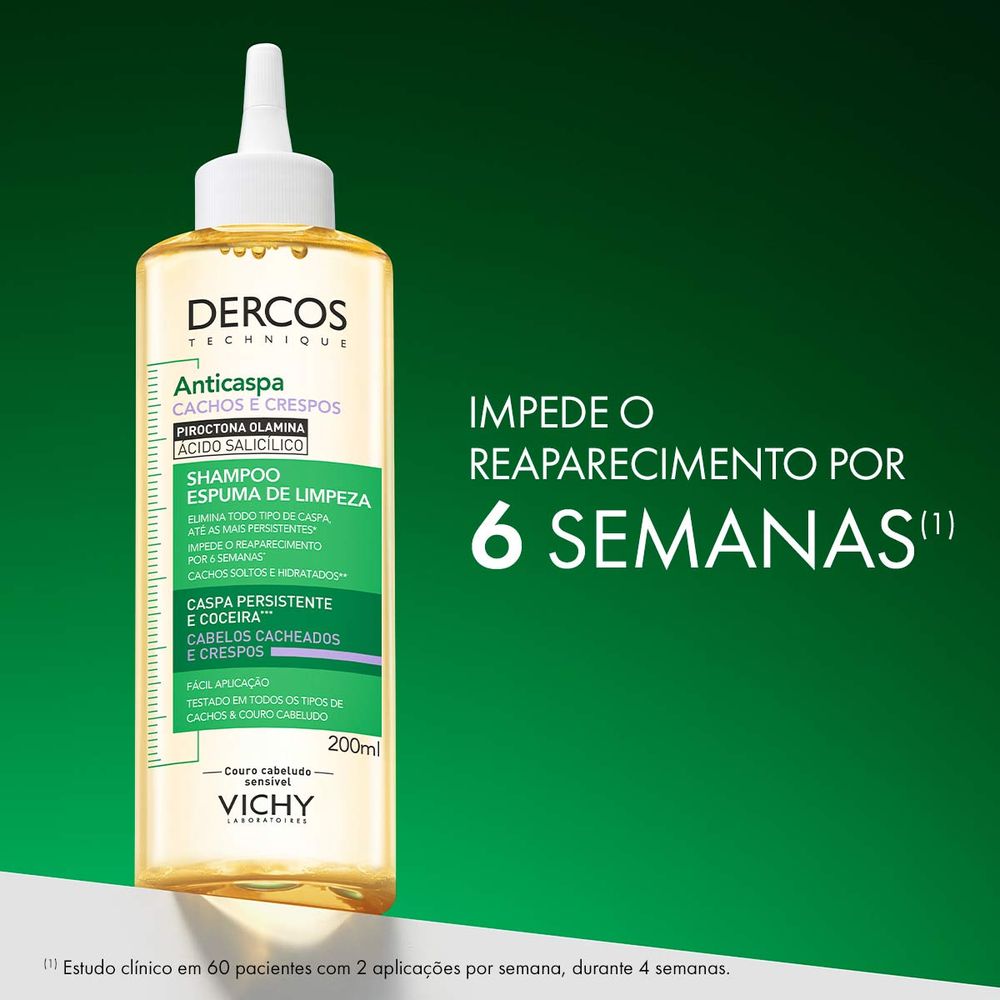Shampoo Espuma de Limpeza Vichy Dercos Anticaspa Cabelos Cacheados e Crespos 200ml - Drogaria ...