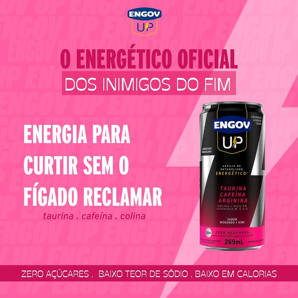 Energético Engov Up Morango e Kiwi 269ml - Drogaria Sao Paulo