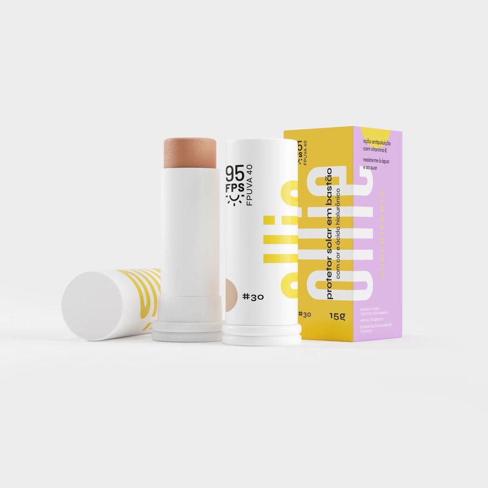 Protetor Solar Facial Ollie FPS 95 Cor #30 14g Stick - Drogaria Sao Paulo