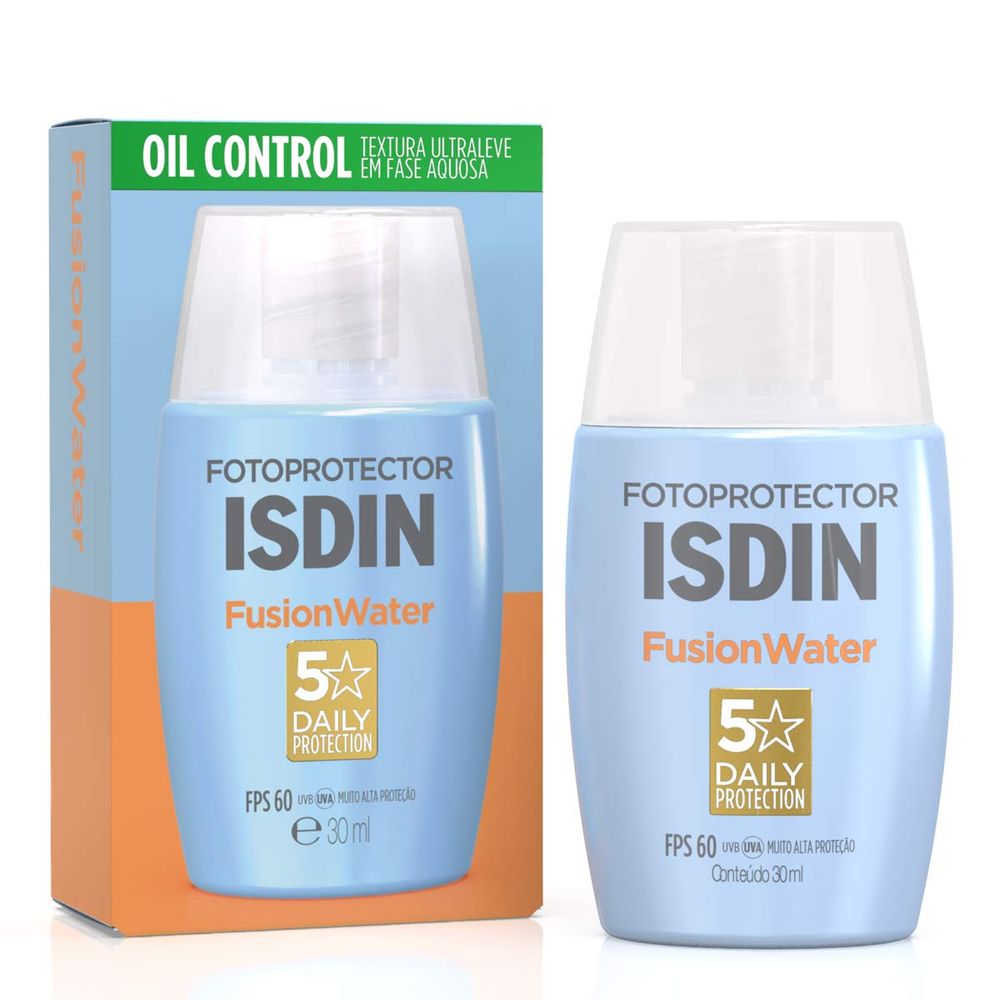 Protetor Solar Facial ISDIN FPS 60 Fusion Water 5 Stars Sem Cor 30ml - Drogaria Sao Paulo