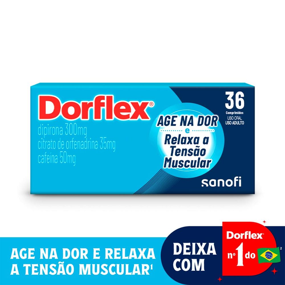 Analgésico e Relaxante Muscular Dorflex 300mg + 35mg + 50mg 36 Comprimidos - Drogaria Sao Paulo