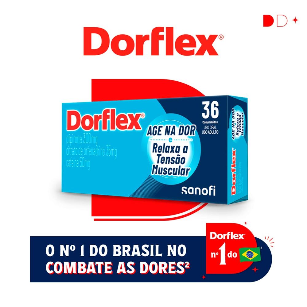 Analgésico e Relaxante Muscular Dorflex 300mg + 35mg + 50mg 36 Comprimidos - Drogaria Sao Paulo