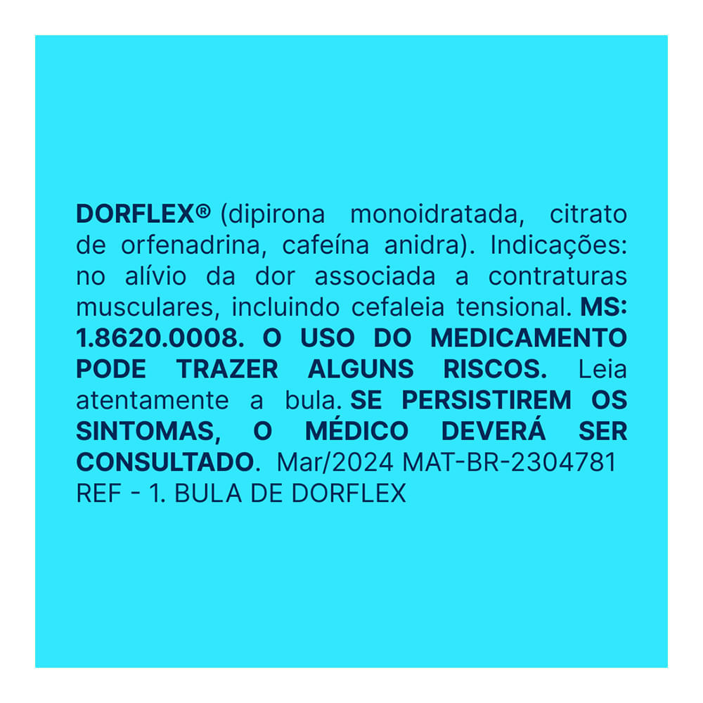 Analgésico e Relaxante Muscular Dorflex 300mg + 35mg + 50mg 36 Comprimidos - Drogaria Sao Paulo