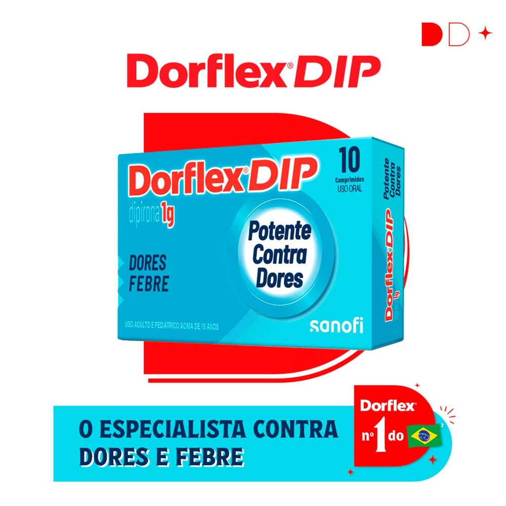 Analgésico, Relaxante Muscular e Antitérmico Dorflex DIP 1g 10 ...