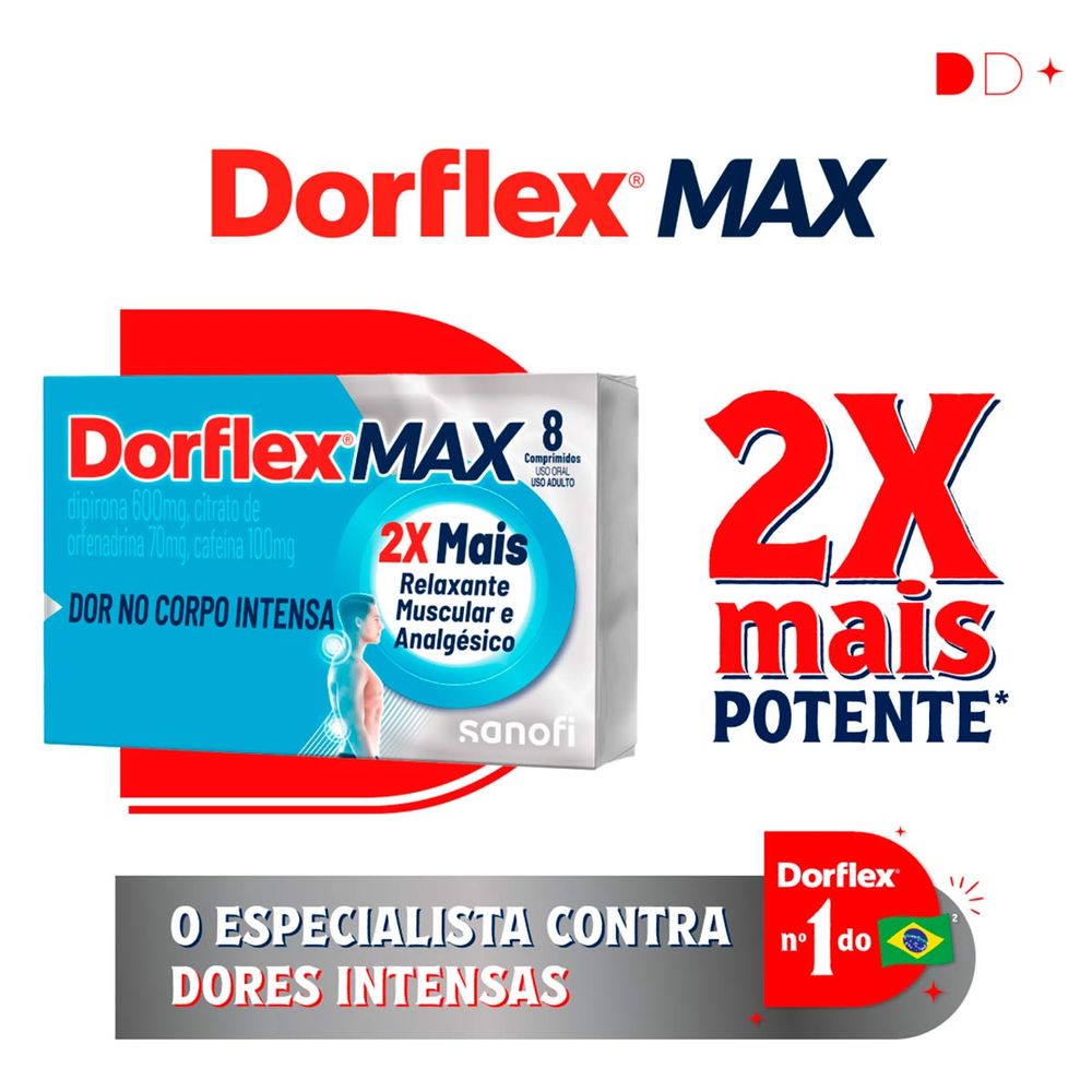 Analgésico, Relaxante Muscular e Antitérmico Dorflex Max 600mg + 70mg ...