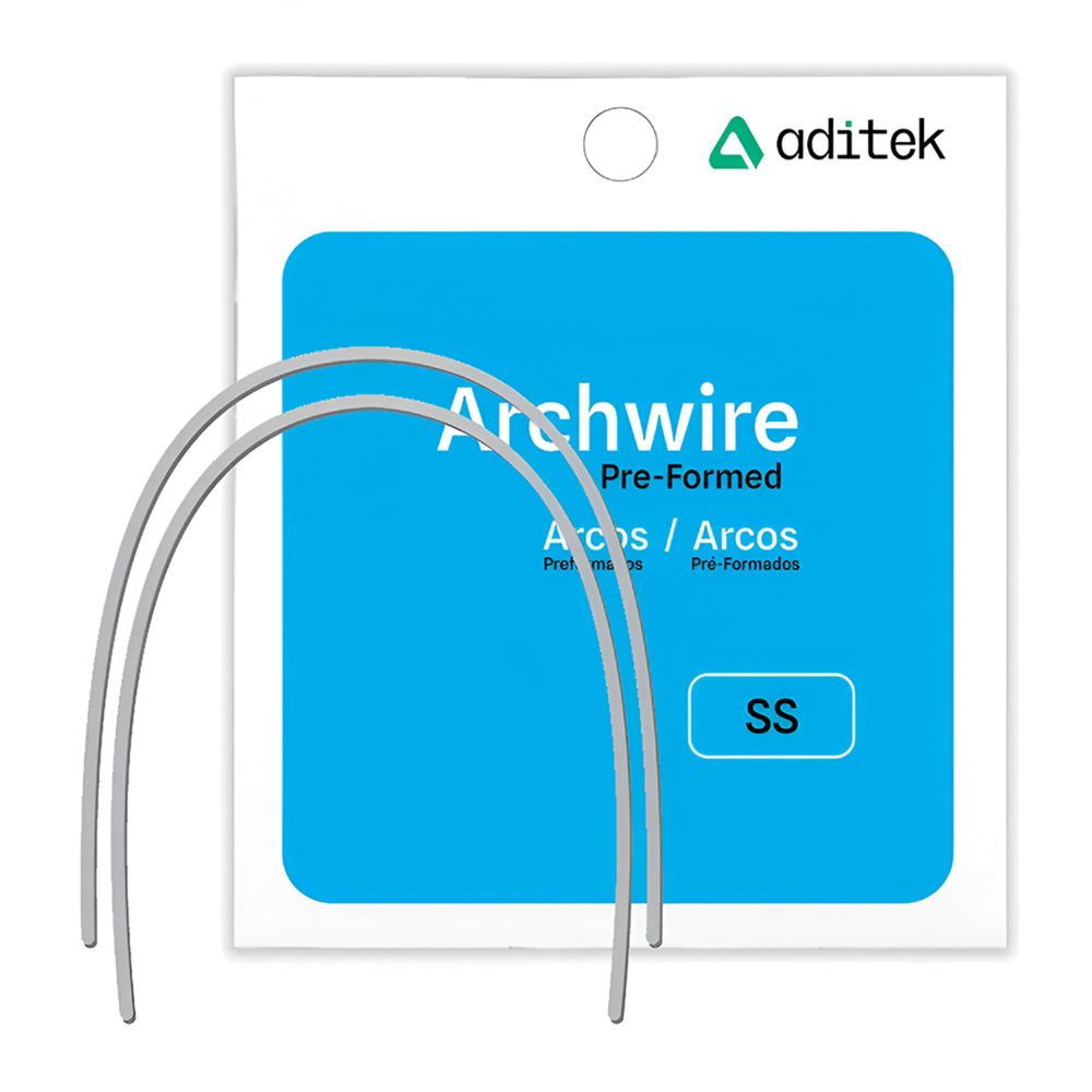 Arco Ortodôntico de Aço Natural Superior Retangular Aditek 017x025 ...