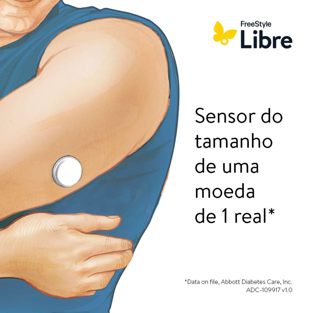 Sensor Para Monitoramento De Glicose Freestyle Libre Digital 1 Unidade ...