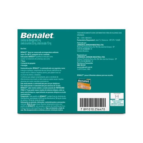 Benalet Menta Johnson's 12 Pastilhas - Drogaria Sao Paulo