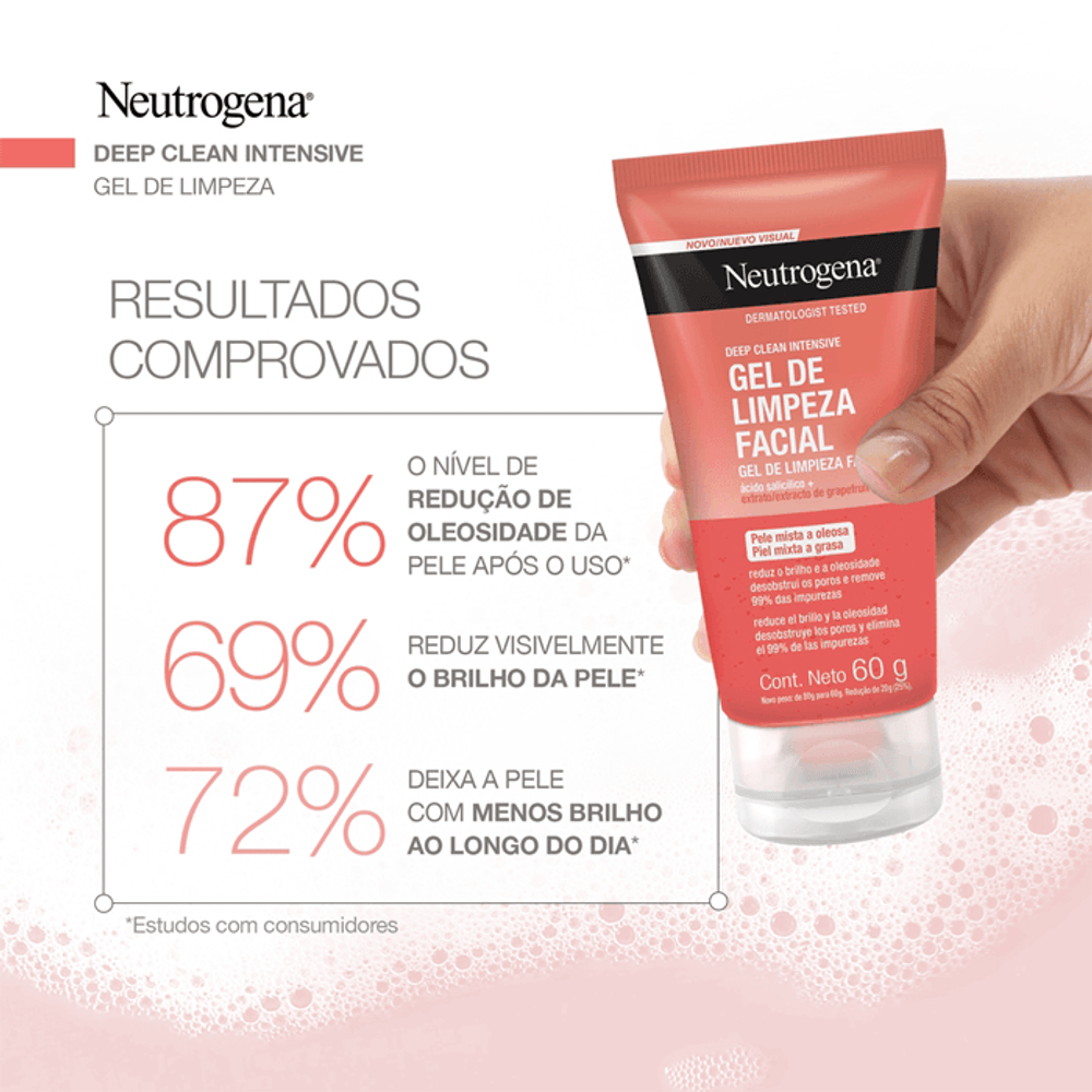 Gel de Limpeza Facial Neutrogena Deep Clean Intensive 60g - Drogaria ...