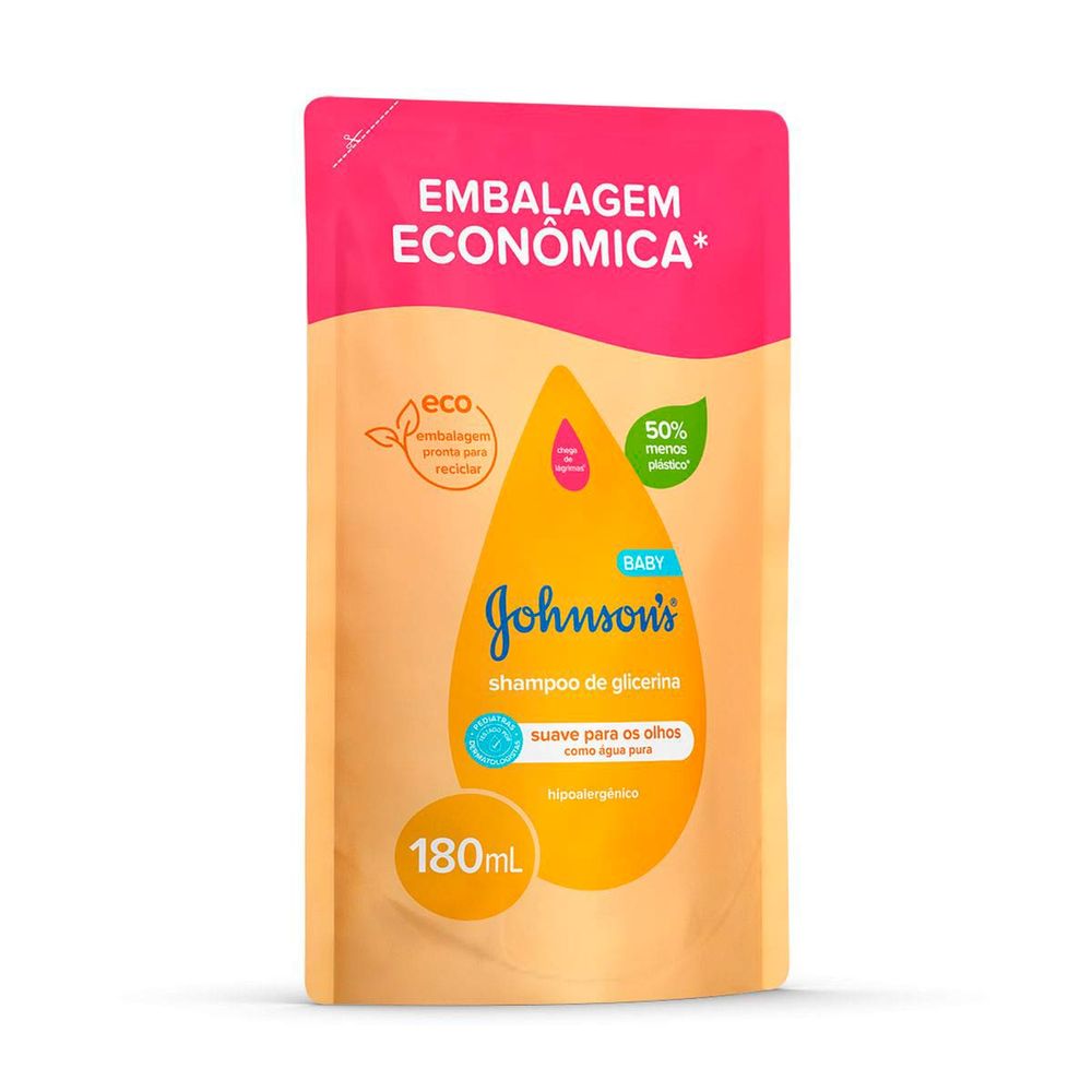 Shampoo de Glicerina Johnson's Baby 180ml Refil - Drogaria Sao Paulo