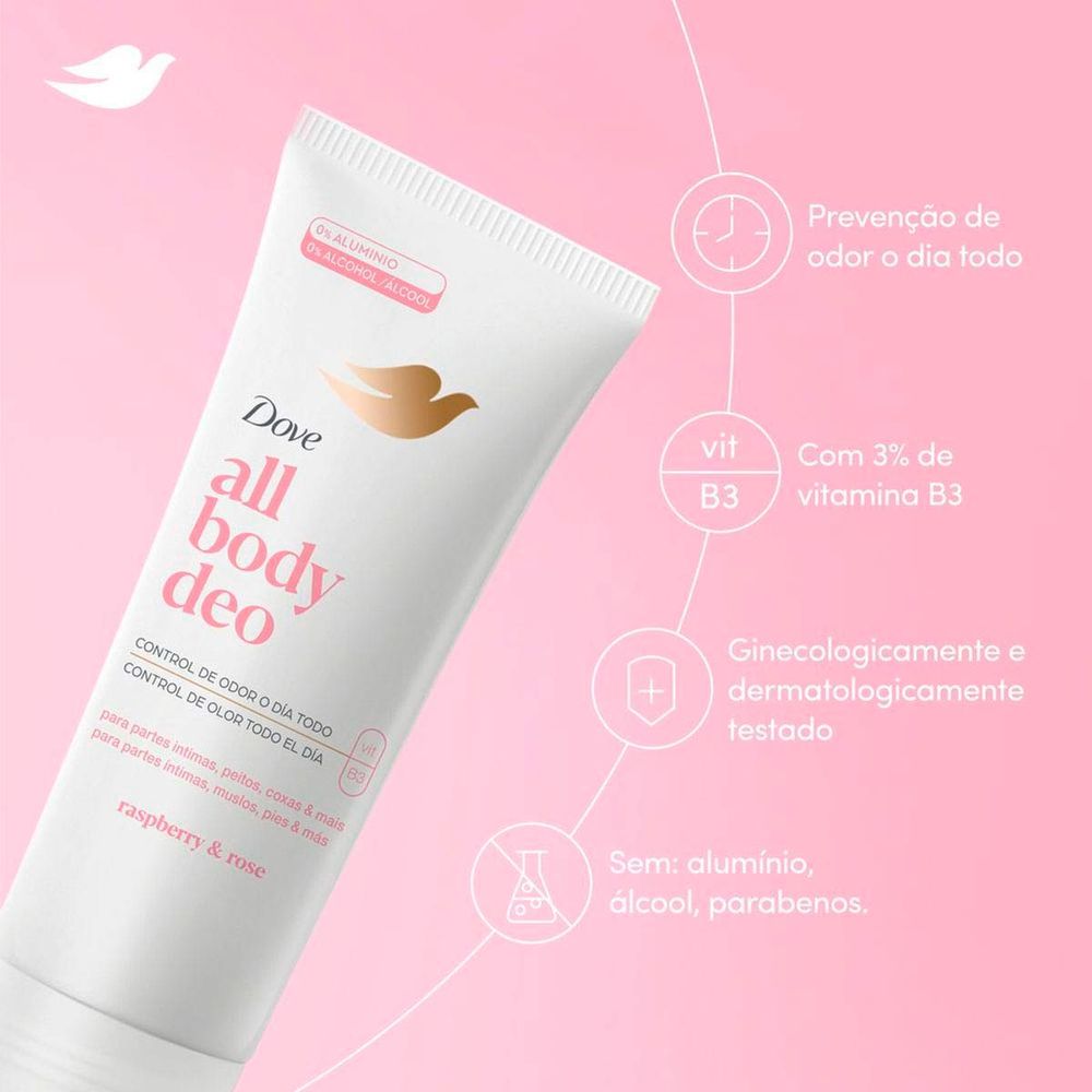 Desodorante Corporal Dove All Body Deo Raspberry & Rose 75g Creme ...
