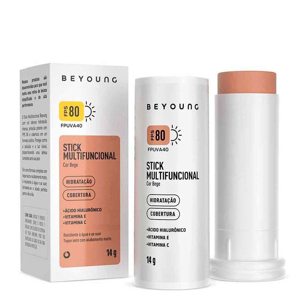 Stick Multifuncional Beyoung FPS 80 Cor Bege 14g - Drogaria Sao Paulo