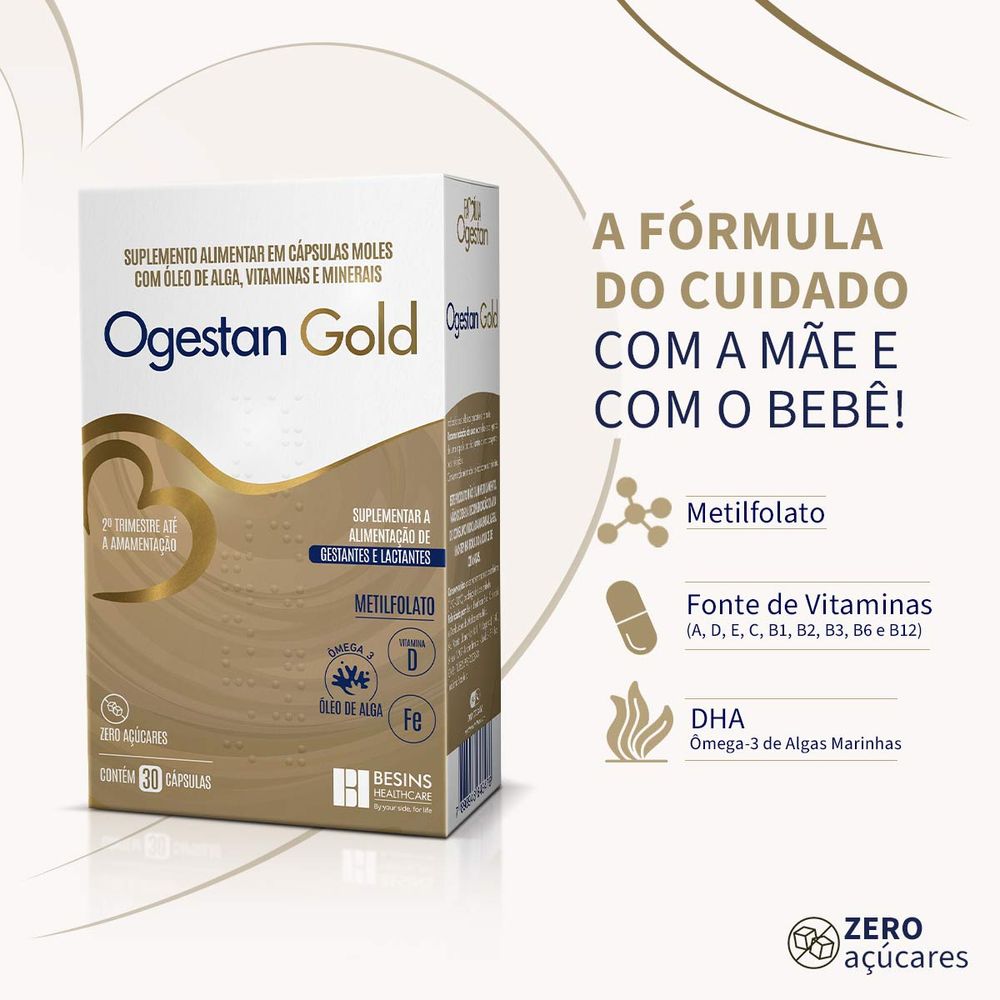 Ogestan Gold 30 Cápsulas - Drogaria Sao Paulo
