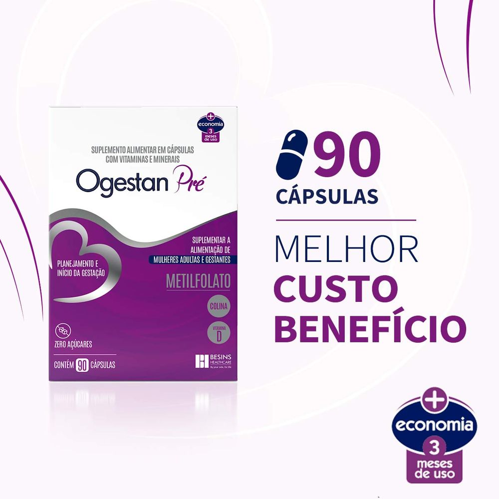 Suplemento Alimentar Ogestan Pré 90 Cápsulas - Drogaria Sao Paulo