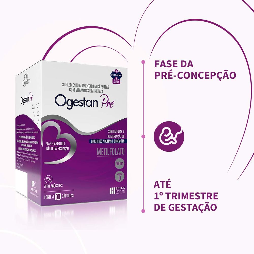 Suplemento Alimentar Ogestan Pré 90 Cápsulas - Drogaria Sao Paulo
