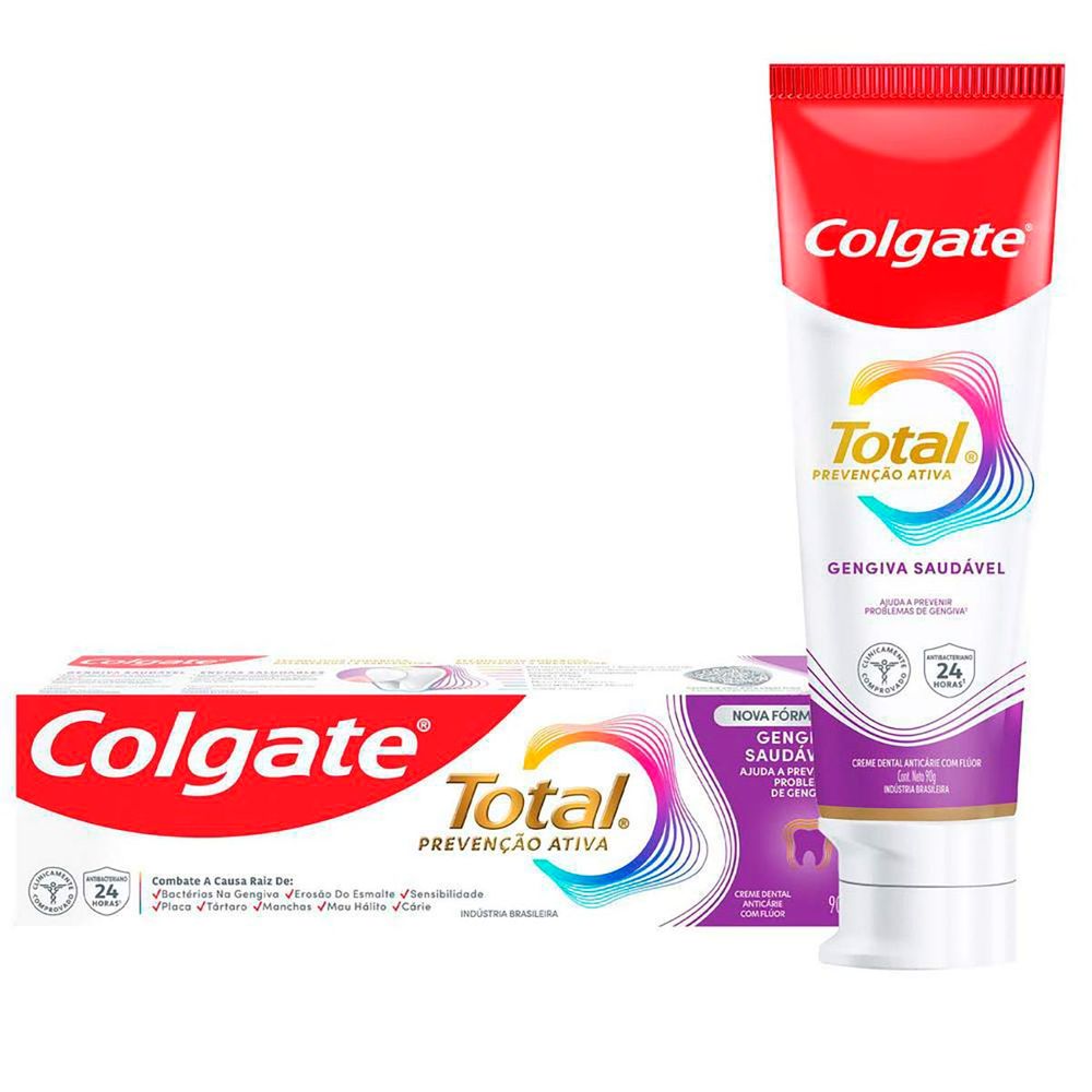 Pasta de Dente Colgate Total Prevenção Ativa Gengiva Saudável 90g ...