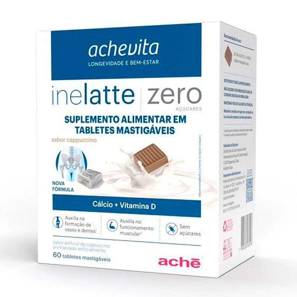 Inelatte Zero Açúcar Sabor Cappucino 60 Tabletes Ache - Drogaria Sao Paulo