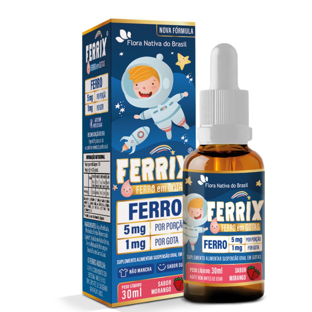 3x Ferrix Ferro Em Gotas Baby & Kids 5mg Por Porção 30ml - Drogaria Sao ...