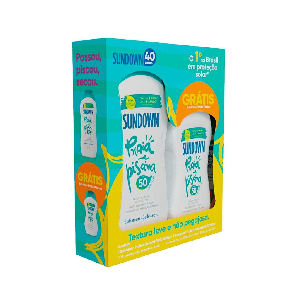 Kit Protetor Solar Corporal Sundown FPS 50 Praia e Piscina 200ml ...