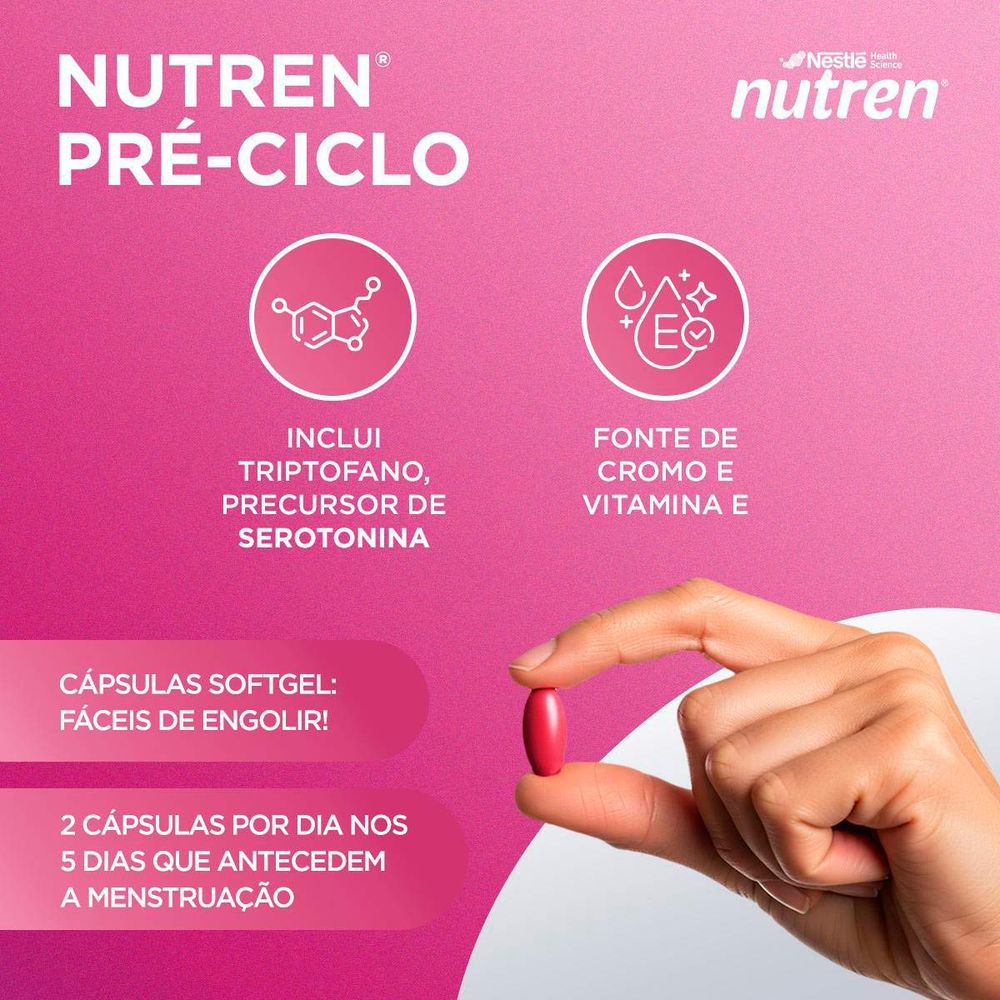 Suplemento Alimentar Nutren Triptofano Pré-Ciclo FEM 10 Cápsulas ...