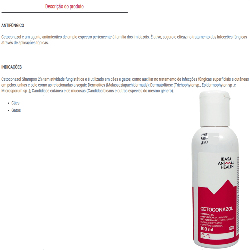 CETOCONAZOL SHAMPOO 2% 100ML IBASA - Drogaria Sao Paulo