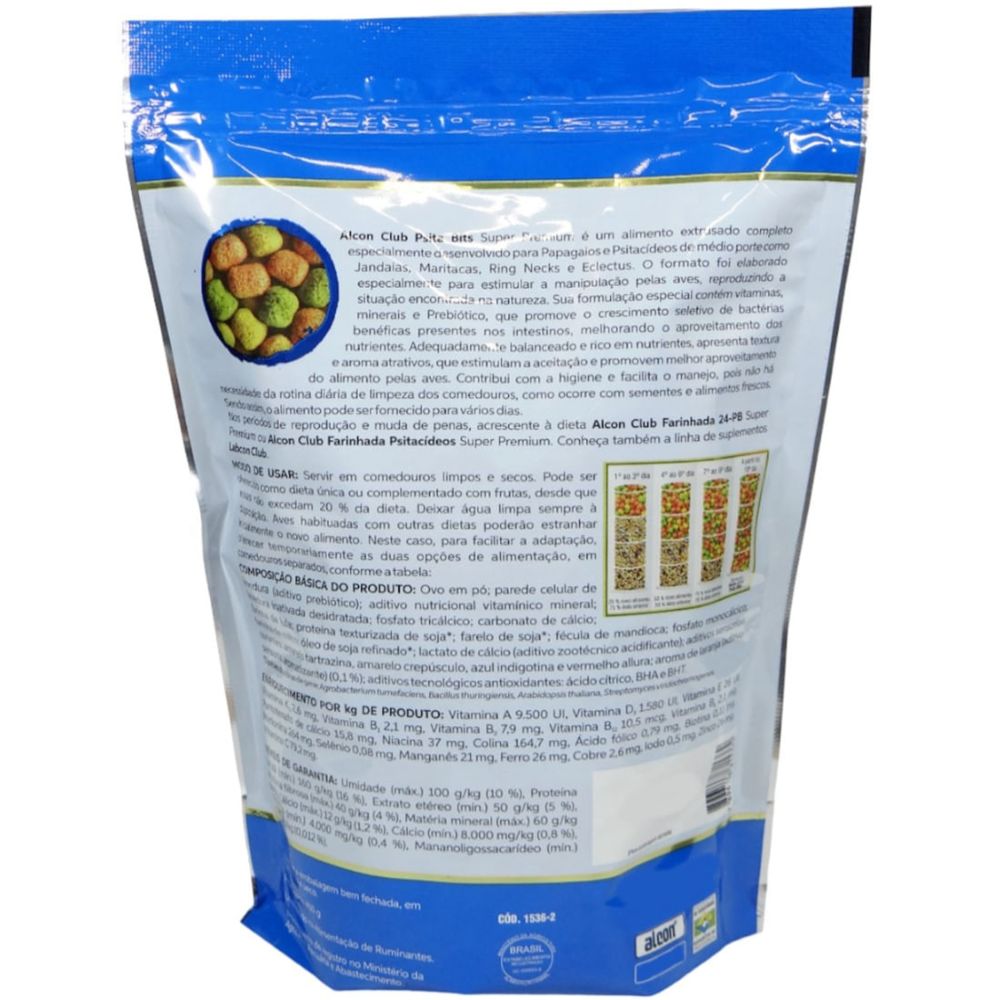 ALCON CLUB PSITA BITS 450G SUPER PREMIUM KIT COM 3 - Drogaria Sao Paulo