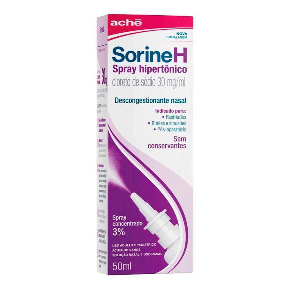 Sorine Solução Nasal Spray H 30mg/ml Aché Frasco 50ml - Drogaria Sao Paulo