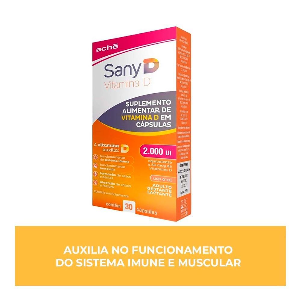 Vitamina D Sany D 2000 UI 30 Cápsulas - Drogaria Sao Paulo