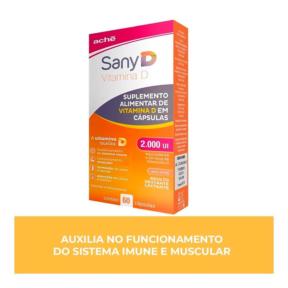 Vitamina D Sany D 2000 UI 60 Cápsulas - Drogaria Sao Paulo