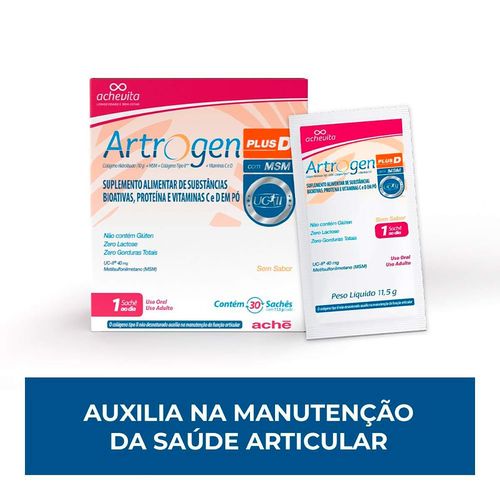 Suplemento Alimentar Artrogen Plus D Achevita Sem Sabor 30 Unidades ...