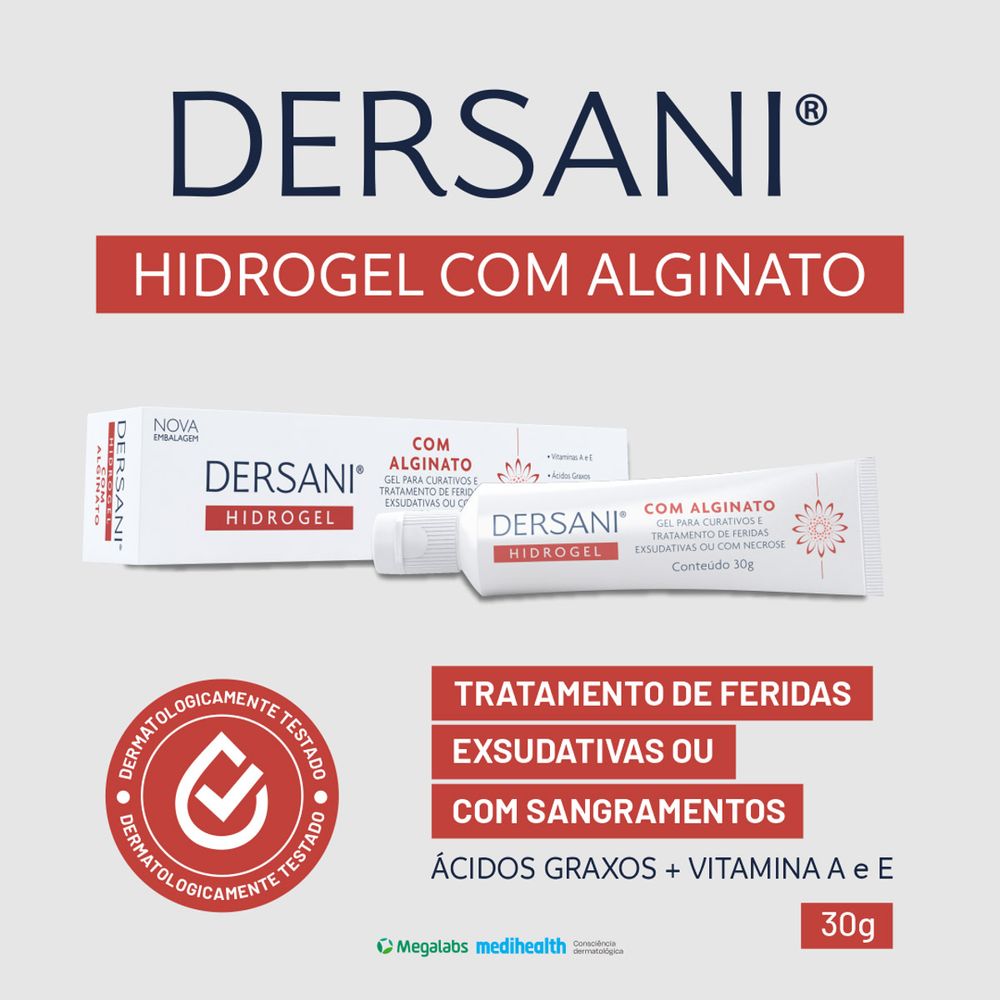 Gel para Curativos Dersani Hidrogel Alginato 30g - Drogaria Sao Paulo