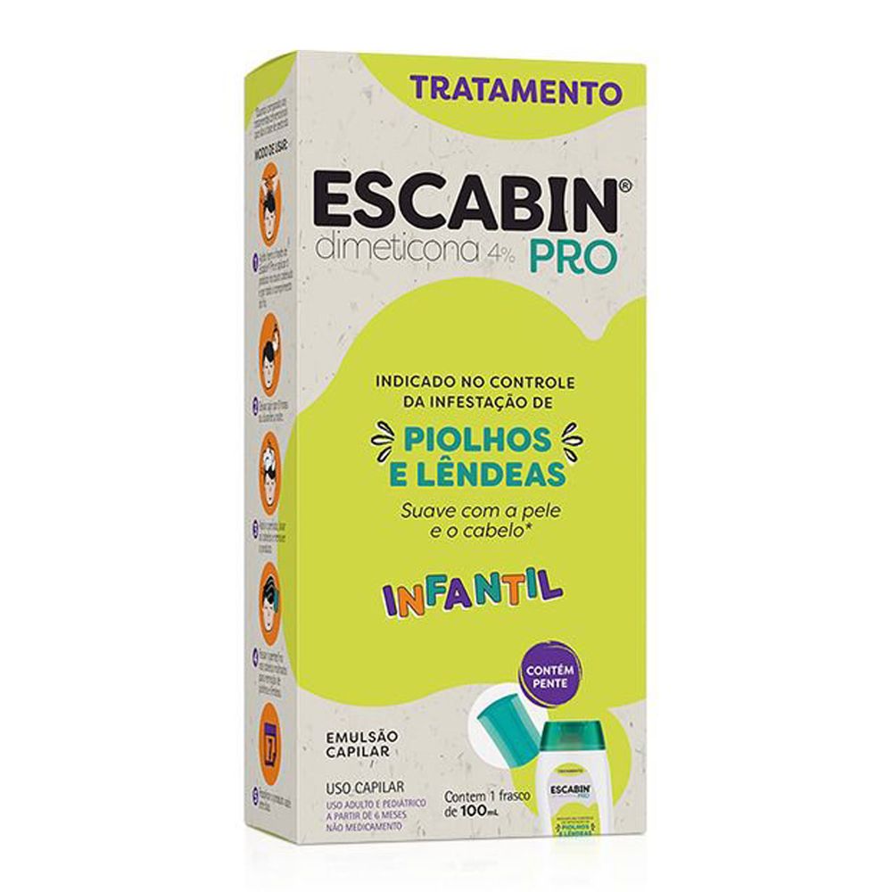 Emulsão Capilar Escabin Pro Tratamento de Infestação 100ml - Drogaria ...
