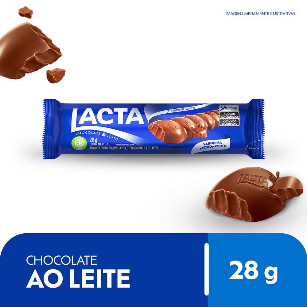 Chocolate ao Leite Lacta 28g - Drogaria Sao Paulo